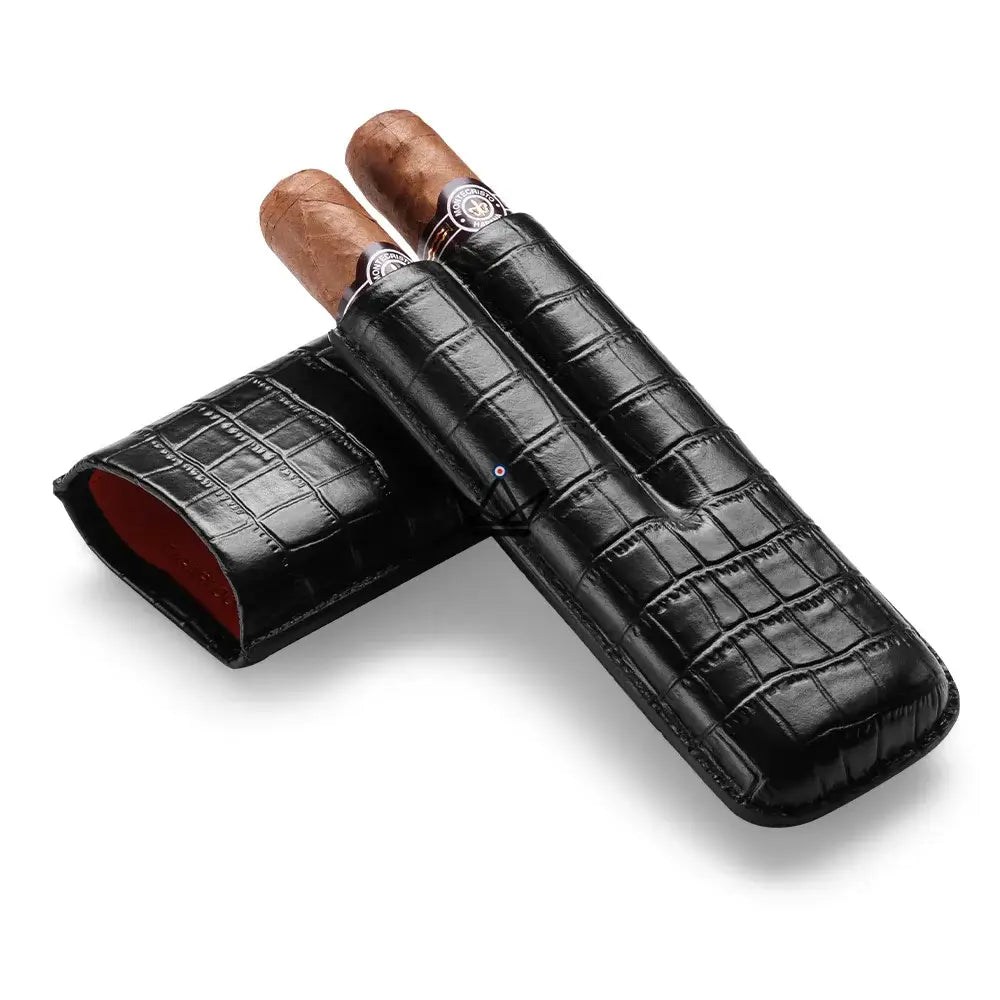 COBRA Leather Cigar Case - Snake Pattern, 2 or 3 Cigars – Atelier Atypique