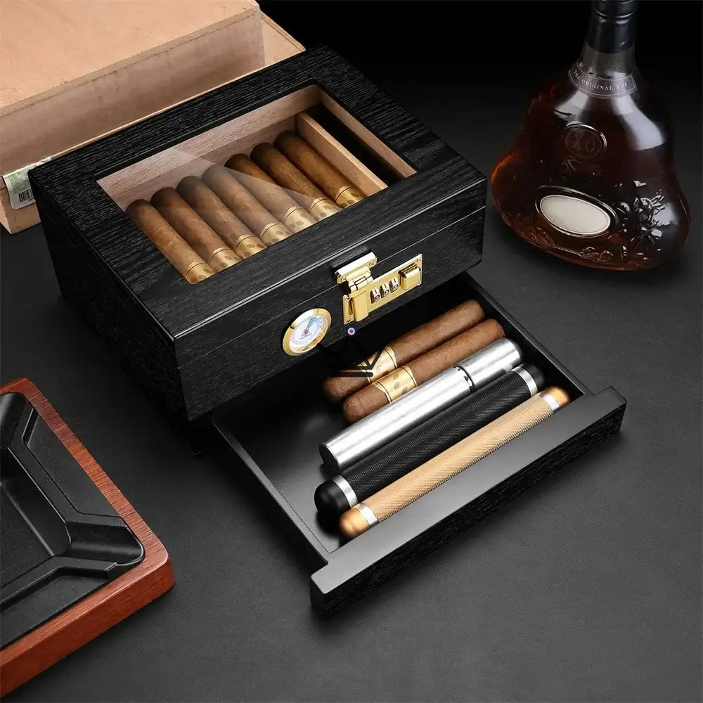 Enigma Moon Cigar Humidor - Cedar Code Lock, 30 Cigars – Atelier Atypique