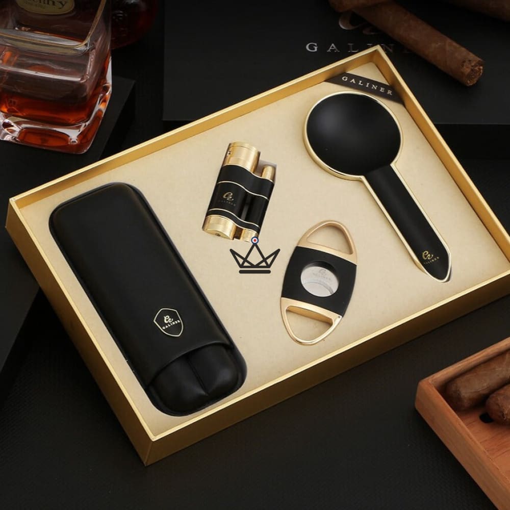 Galvano Elite Cigar Accessories Box - Leather and Steel – Atelier Atypique